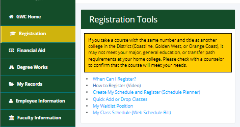 New Student Registration